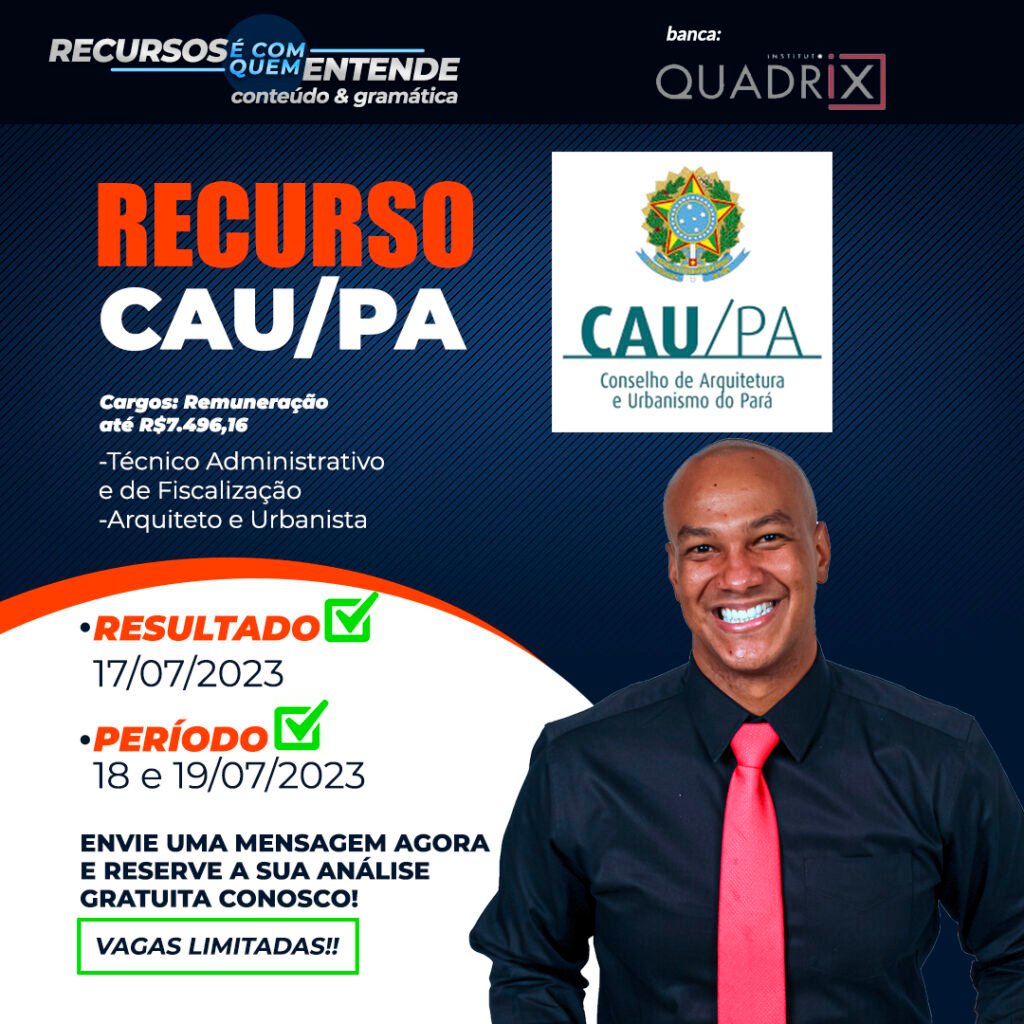 Concurso CAU PA: Recurso da Prova Discursiva (Redação) será Dias 18 e ...